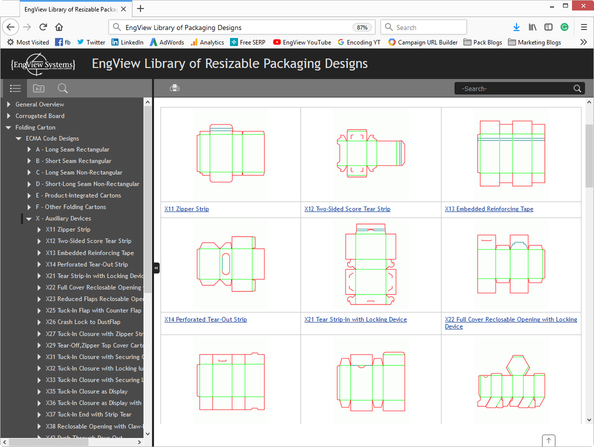 FEFCO ECMA Parametric Designs Library | EngView
